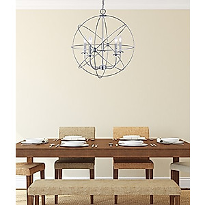 CANARM ICH282B05CH25 Sumerside 5 Light Chandelier, 25.2" x 25.2" x 11.81", Chrome