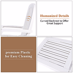 Giantex Chaise Lounge Outdoor 6 Adjustable Backrests Lounge Chair Recliner with Wheels for Patio, Poolside, Garden Foldable Beach Sunbathing Lounger(1, White)