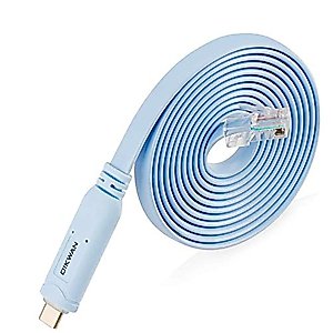 USB-C Cisco Console Cable,OIKWAN 6ft USB Type C to RJ45 Serial Adapter Essential Accessory of Cisco, NETGEAR, Ubiquity, LINKSYS, TP-Link Routers/Switches for Laptops