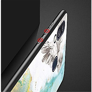 JZ Marble Glass Phone Case for Samsung Galaxy A40 with [Soft Edge + Tempered Glass Back Cover] - Pigeon Marble