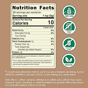 Mushroom Coffee - 36 Servings, Instant Coffee Mix Includes 10 Mushrooms Extract Powder