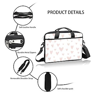 Hearts Love Laptop Computer Bag Waterproof Shoulder Messenger Bag 13-15 inch Durable Laptop Tote Bag with Shoulder Strap Handle Lightweight Crossbody Briefcase
