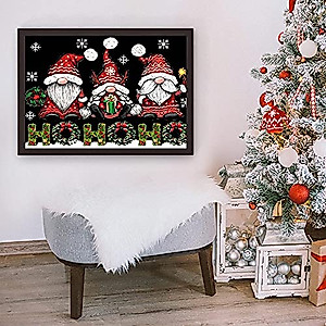 LWZAYS 5d Diamond Painting, Gnome Diamond Art Kits for Adults Christmas Paint with Diamonds Gem Art,Full Drill Diamond Paintings Arts and Crafts for Home Decor(HoHoHo 11.8 * 15.8 inch)