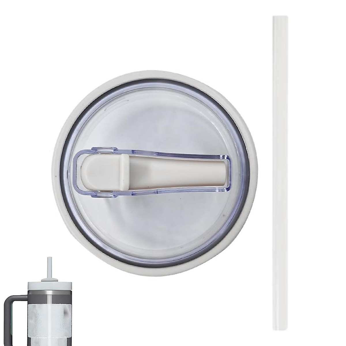 Generic 40 oz Tumbler Lid Replacement fit for Stanleys Cup,Tumbler Straw Lid,Replaceble Tumbler Straw Lid,Reusable Tumbler Cover for Stanleys Cup, Refer to description, White, JH5M481645QCRQF9