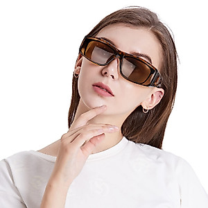 LVIOE Over Glasses Sunglasses Wrap Around Polarized Sunglasses for Men Women Fit Over Prescription Glasses with UV Protection
