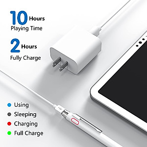 Stylus Pens for Touch Screens, Fine Point Rechargeable Active Stylus Pencil Digital Pens Compatible with iPhone iPad HP DELL Tablet Chromebook Kindle Fire (White)
