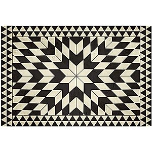 Carolina Creekhouse Vinyl Rug - Lila (042260CI) Vintage Rugs Flooring, Decorative Mats, Waterproof, Eco-Friendly - Non-Slip 3'x5' Black