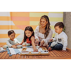 TOSCANA - a Picnic Time brand Parlor Ice Cream Mixing Set, Ice Cream Mixing Kit with Marble Ice Cream Slab and Mixing Spades, (Bamboo & Marble)