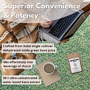 Instant Kava Tea Powder Kelai - Volcano Island’s Secret - 12+ Servings - Noble Kava Juice from Epi Island Vanuatu - Stress Release & Mood Support - Non-Habit Forming - Easy Mix 30:1 Concentrate