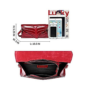 PIJUSHI Womens Designer Leaf Clutch Purse Leather Shoulder Crossbody Bag for Women (22290 Red)