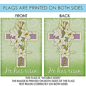 Toland Home Garden 117094 Easter Cross Easter Flag 12x18 Inch Double Sided Easter Garden Flag for Outdoor House religious Flag Yard Decoration