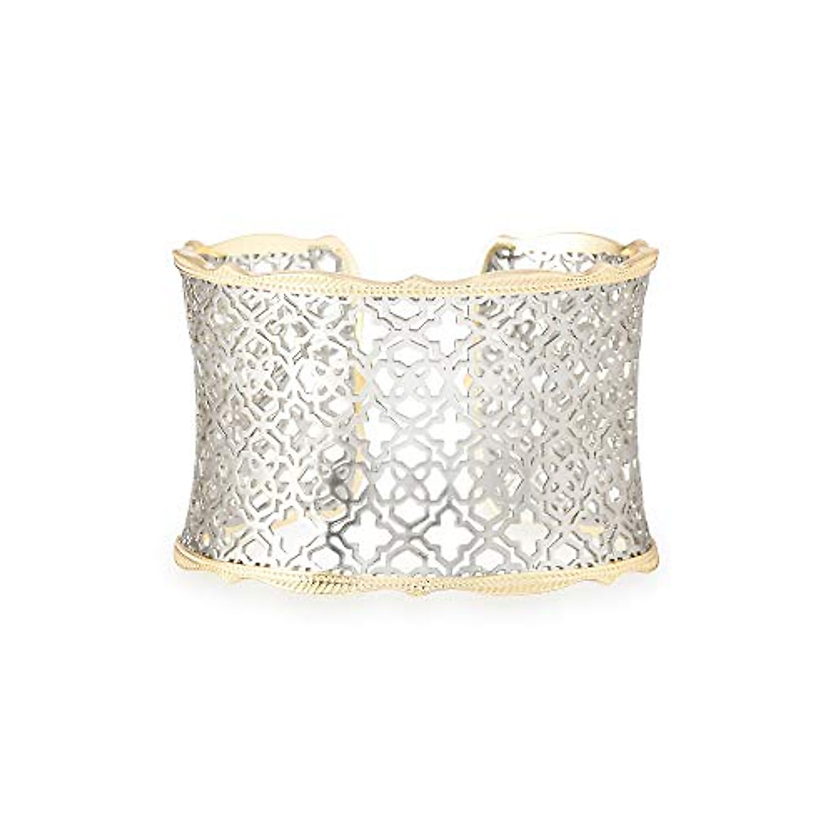 Kendra Scott Candice Cuff Bracelet for Women in Mixed Metal Filigree, Fashion Jewelry, 14k Gold-Plated and Rhodium-Plated