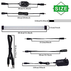 AIBOO LED Under Cabinet Lighting Kit, LED Strip Light,Shelf Lights Direct Wire, 12V Dimmable Kitchen Light Bar Linkable with Rocker Switch and Plug in Adapter (4 Panels,Warm White)