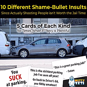 Super Funny, Crude Bad Parking Cards 50 Pack. Prank Idiot Parkers and Get the Satisfaction of Revenge With Hilarious NSFW Novelty Notices. Gag Note Cards Make Great Xmas Stocking Stuffers for Ages 18+