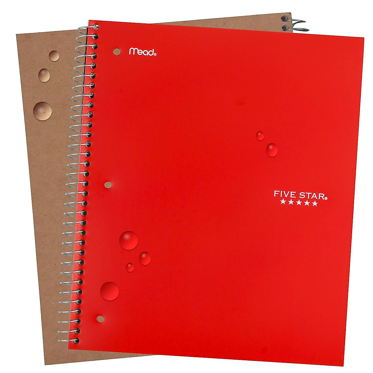 Five Star Spiral Notebook, 5-Subject, Wide Ruled Paper, 200 Sheets, 10-1/2" x 8", Color Will Vary (05206)