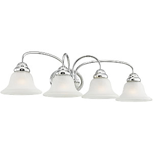 Modern and Sleek 30.5 Inch 4-Light Polished Chrome Bathroom Vanity Light Fixture with Elegant White Alabaster Glass Shade – Illuminate Your Space with Style!
