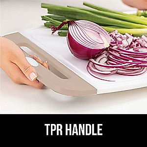 Gorilla Grip Cutting Boards Set of 3 and Manual Can Opener, Cutting Boards Are Slip Resistant, Can Opener Includes Built in Bottle Opener, Both in Almond Color, 2 Item Bundle