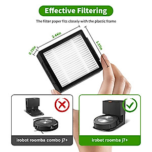 Replacement Parts accessories for Roomba i1+ i7 i7+ i3+ i4+ i6+ i8+ J7+ Plus I & J Plus series Vacuum Cleaner Inclue 4 Roller Brushes & 4 Filters & 4 Side Brushes & 2 Vacuum Bags