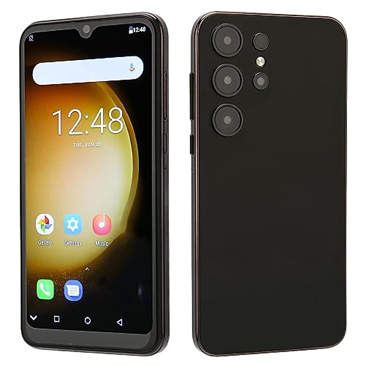 Yunseity Unlocked Smartphone, S23+ Ultra 6.26 Inch FHD Screen Ultra Thin Smartphone 4GB RAM 64GB ROM, 5MP+8MP Cameras, MTK6580A CPU Face Recognition Cellphone for Android 10.1 (Black)
