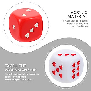 jojofuny Acrylic Dice 8pcs carnival party games kids brain teasers dice for teaching math 25MM Heart Dice