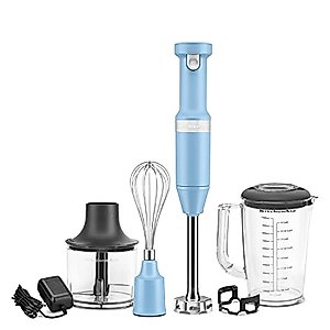 KitchenAid Cordless Variable Speed Hand Blender with Chopper and Whisk Attachment - KHBBV83