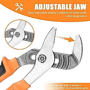 FASTORS 7 PCS Adjustable Wrench & Tongue and Groove Plier Set,Spanner Wrench Work with Groove Joint Pliers Make The Maintenance More Efficient,Plier Set Are Perfect for Basic Home Repair.