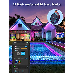 Govee Outdoor Light Show Box, 22 Music Modes and 20 Scene Modes, Bluetooth Smart Group Control 10 Devices, IP65 Waterproof, Battery Powered, USB Charged, Supports Govee Smart Color Lights