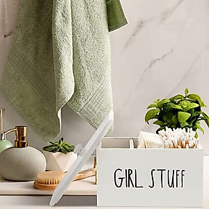 Tampon Holder for Bathroom Farmhouse Organizer for Bathroom Decorative Countertop Cosmetics Organizer Storage Box Wood Movable Partition Feminine Product Organizer with Lid for Tampon Storage