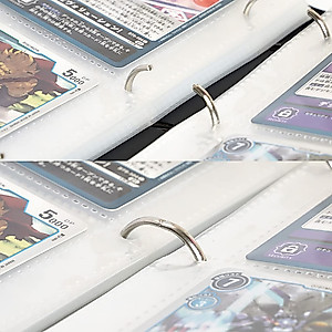 Leatherette 4 Pocket Trading Card Binder Album Holder Pages Folder Protector for Trading Cards Monsters TCG - Toploading 3 Ring Zip Card Binder Album