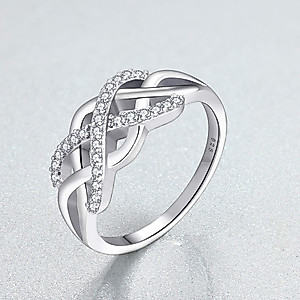 STARCHENIE Infinity Promise Ring for Her 925 Sterling Silver Engagement Wedding Band Anniversary Jewelry Size 8