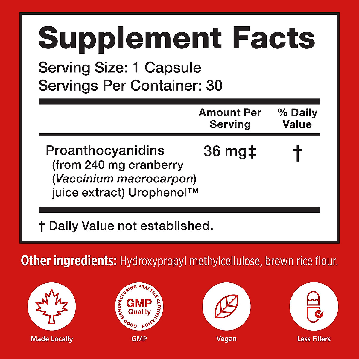 Utiva Cranberry PACs – Clinically Studied Ingredients 36mg PACs Extract - UTI Prevention for Women - Urinary Tract Health – Cranberry Supplement Pills for Bladder Health, 30 Vegi Capsules
