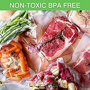 EZDOIT Vacuum Sealer Bags Commercial Grade for Food Saver, Food Sealer Bags BPA Free, Heavy Duty, Food Vac Bags for Storage Meal Prep or Sous Vide 100 Pack (8'' x12'')