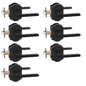 goldenwarm 16 Pack Black Interior Door Handles, Premium Zinc-Alloy Black Door Handle Interior, Contemporary Black Privacy Lever Door Handle for Bedroom, Bathroom