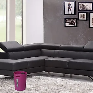 HMQCI Small Trash Can Round Plastic Wastebasket, Garbage Container Bin, 1.5 Gallon Capacity (Purple, 1.5 Gallons (2 Pack))