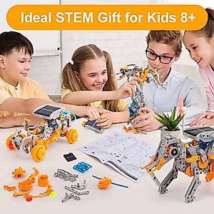 CIRO STEM Projects Solar Robot Toys, 11-in-1 Education Science Experiment Kits for Kids Ages 8-12, 288 Pieces Building Set