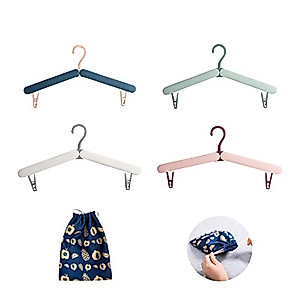 Portable Folding Travel Hangers (4 Pcs) | Lightweight Clothes Hangers for Travel, Outdoor, and Home Use | Foldable Clothes Drying Rack with Storage Pouch