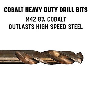 Drill America - D/ASTCO1/8P12 1/8" Cobalt Heavy Duty Split Point Stub Drill Bit (Pack of 12), D/ASTCO Series