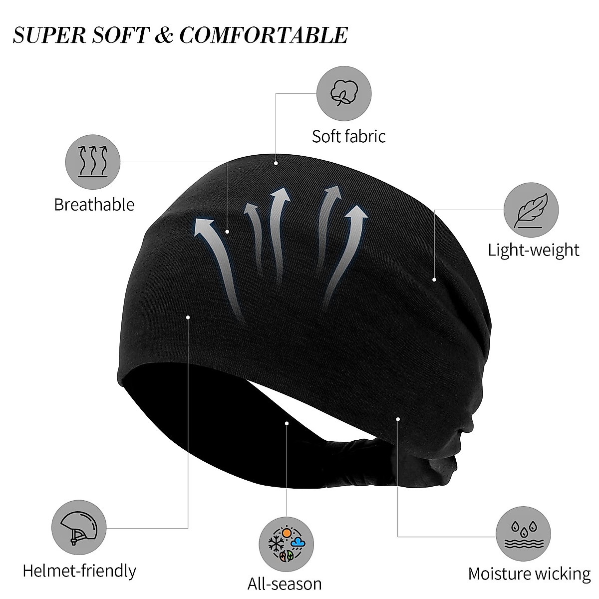 Wecoe 6 Pack Wide Headbands for Women - Knotted Elastic Hair Wraps and Bands for Wigs, Running, Yoga, Fashion Accessories for Women and Girls