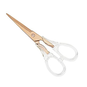 6.5" Rose Gold Scissors Clear Acrylic Handle Craft Office Scissors Professional Fabric Dressmaker Shears for Cutting Fabric, Cloth, Leather, Canvas, Papers (Rose Gold)
