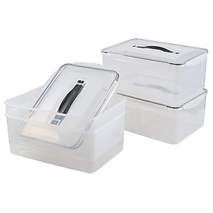 Doryh 14.5 L Clear Storage Bin with Sealed Lid, 4 Packs Plastic Airtight Food Storage Box
