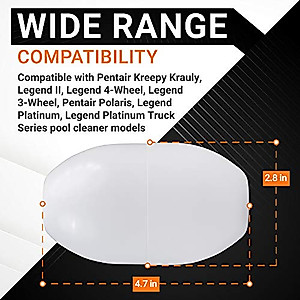 BlueStars [New] Ultra Durable EA20 White Ballast Float/Head Float A20 Replacement Part Exact Fit for Pentair Kreepy Krauly, Legend ii, Legend 4-Wheel, Legend 3-Wheel Pool Cleaners