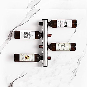 Cokritsm Wall Wine Rack, Stainless Steel Wine Rack Wall Mounted, 8 Bottles Wall-Mounted Wine Racks Wine Holder Wall Mounted, Liquor Bottle Display Shelf, Wall Wine Holder