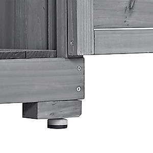 LUMISOL 34" x 18" x 63" Wooden Garden Shed, Outdoor Storage Cabinet with Removable Shelves, Waterproof Asphalt Roof, Adjustable Footpads, Tool Shed with Latch for Backyard, Patio, Lawn (Gray)