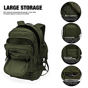 Mardingtop Hiking Backpack,Small Tactical Backpacks for Camping Military Traveling, 28L Motorcycle Backpack