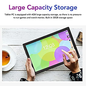 10.1 Inch Blue Tablet for Android 8.1, 4GB RAM 32GB ROM Dual Card Dual Standby HD Tablet with Card Pin, 5MP Front 13MP Rear Tablet for Study, Work, Game(#1)