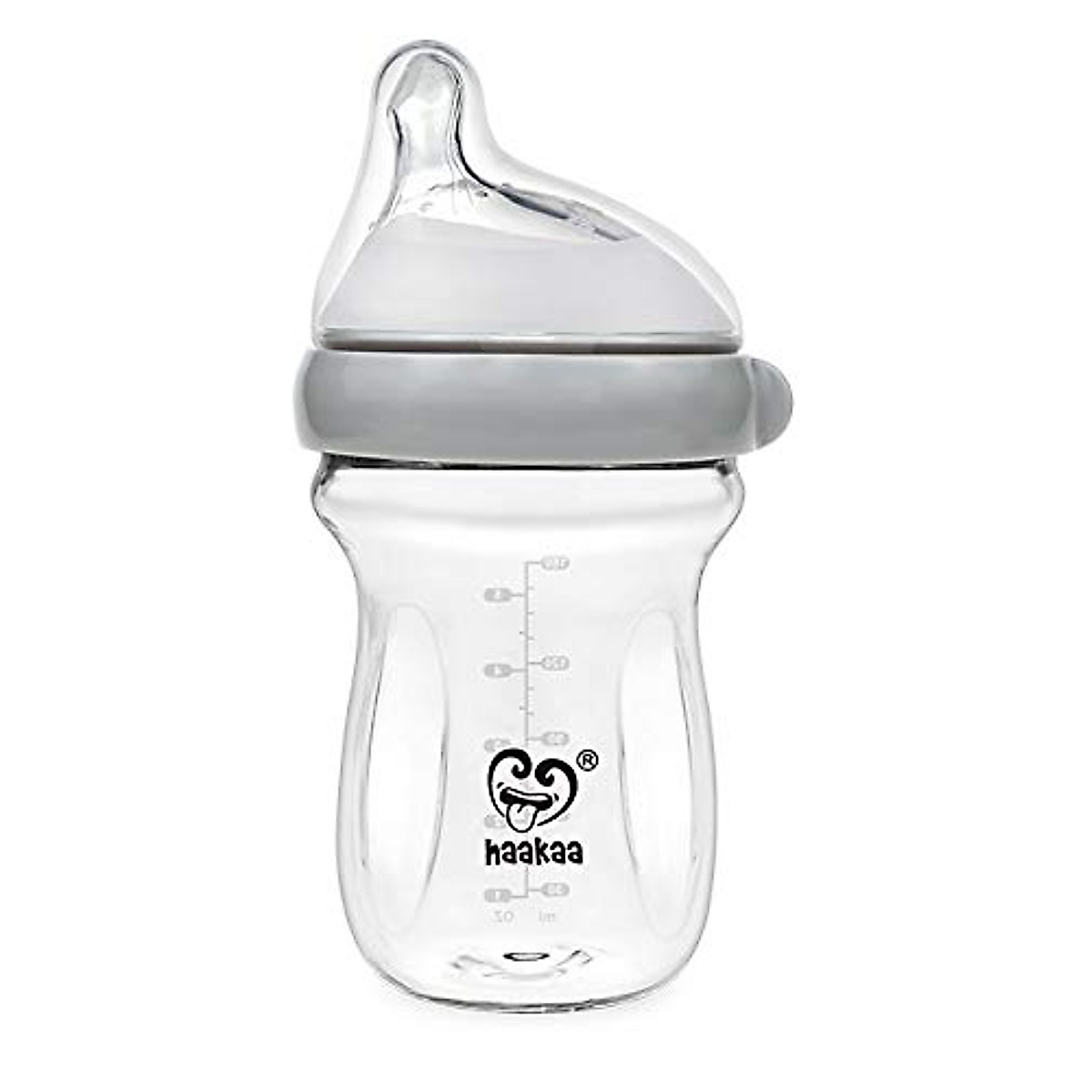Haakaa Generation 3 Glass Baby Bottle 6 oz/160 ml, 1 PK (Grey)