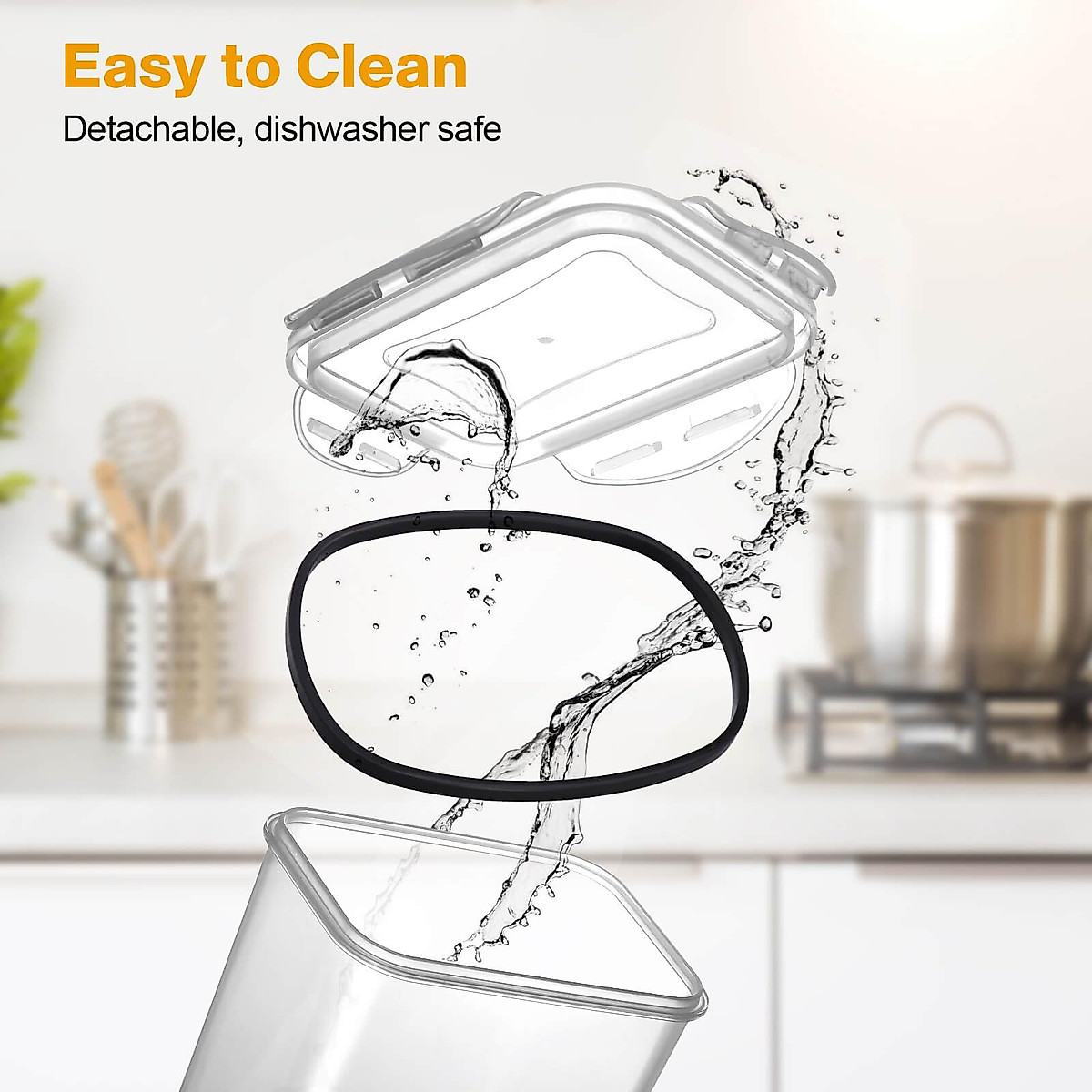 YASHE Airtight Pantry Storage Containers Set of 16, BPA Free Plastic Food Storage for Cereal, Pasta and Snacks, Stackable Kitchen Organizer with Labels, Marker & Measuring Cups