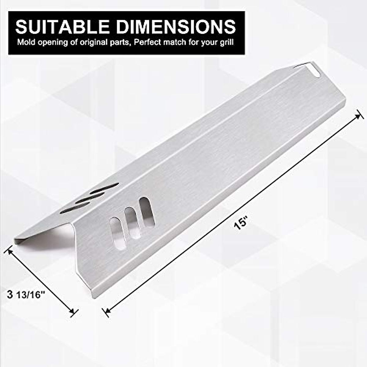 Metal Club Heat Tents for Dynaglo Dyna-Glo DGF493BNP, Backyard Grill BY13-101-001-12 BY14-101-001-02, BHG BH13-101-099-01 BH15-101-099-02 GBC1562W Grills, 4-Pack Heat Plates Heat Shields