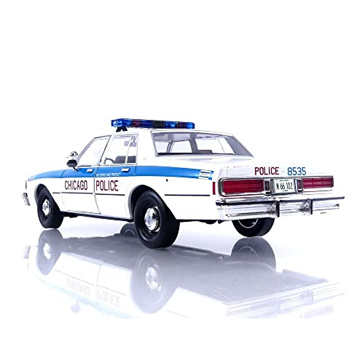 1989 Chevy Caprice White with Blue Stripes City of Chicago Police Department Artisan Collection 1/18 Diecast Model Car by Greenlight 19128