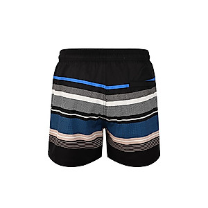 MADHERO Mens Swim Trunks with Compression Liner 2 in 1 Quick Dry Swimming Shorts Swimwear Striped Size M